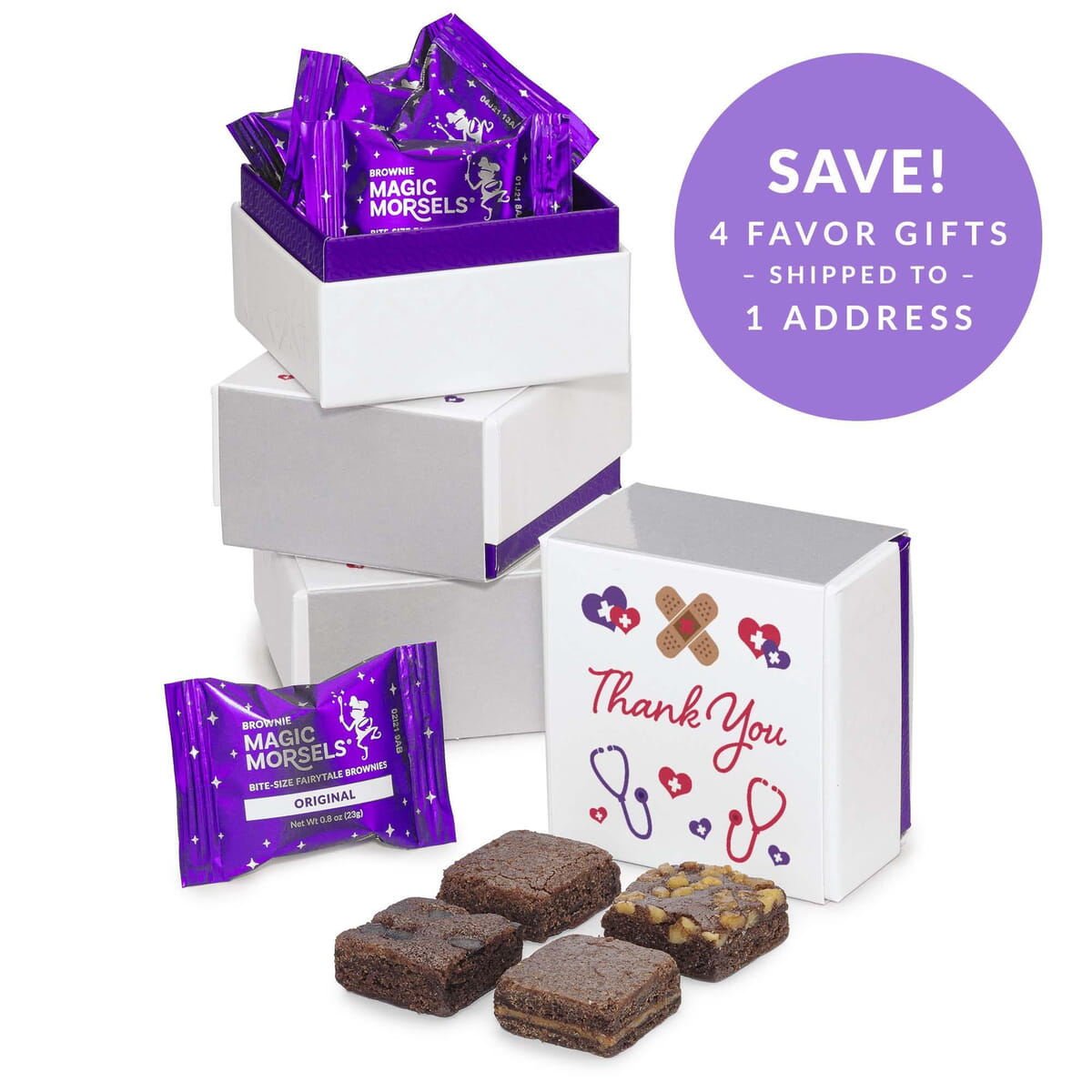 FOUR BOX SET Thank You Healthcare 4-Morsel Favor